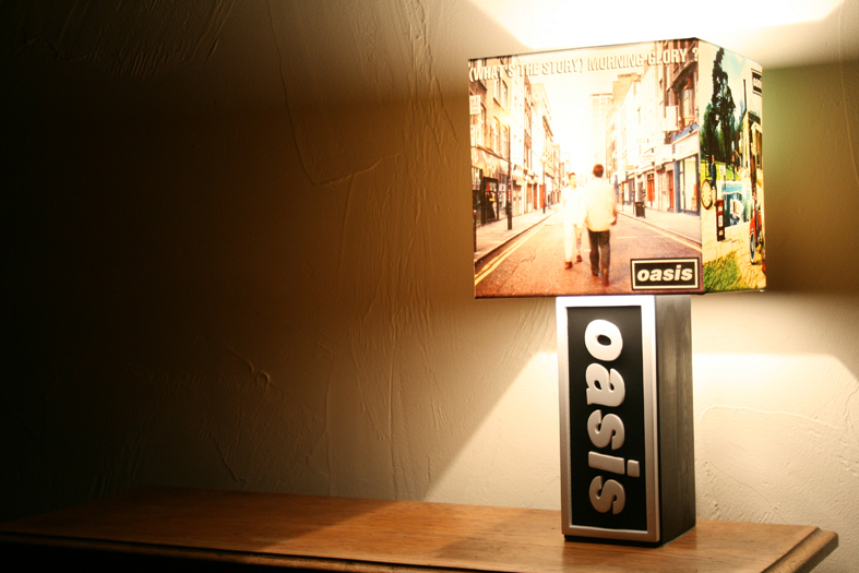 Handmade Oasis Lamp + Album Cover Shade | The Records Ticking