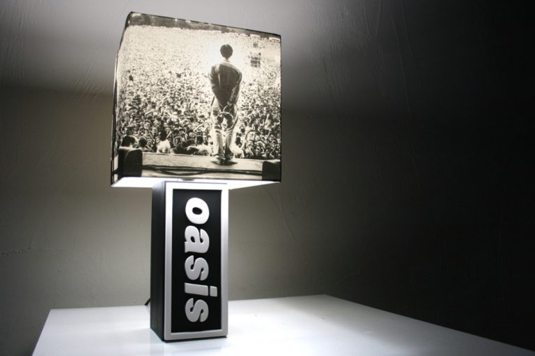 Handmade Oasis Lamp + Slane Castle Gig Shade | The Records Ticking