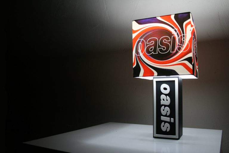 Handmade Oasis Lamp + Slane Castle Gig Shade | The Records Ticking