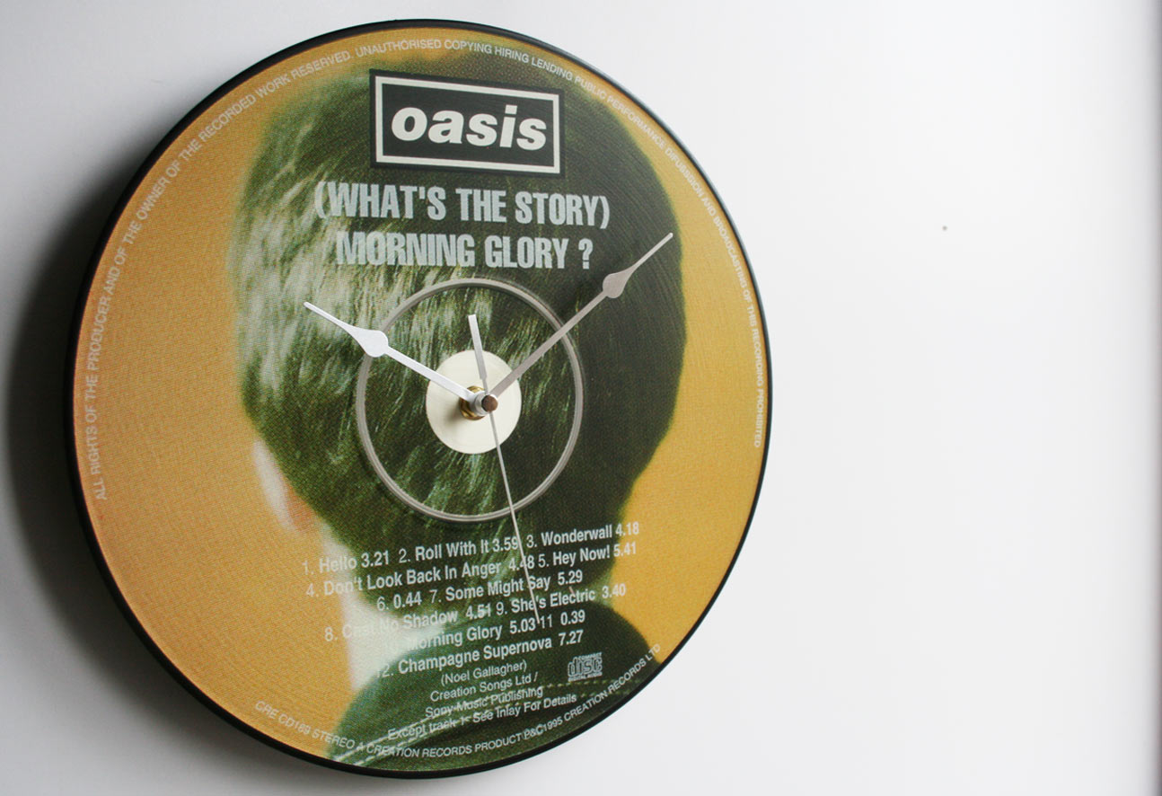 Oasis – (What’s the Story) Morning Glory? CD ART (1995)- 12″ Vinyl Record Wall Clock | The ...