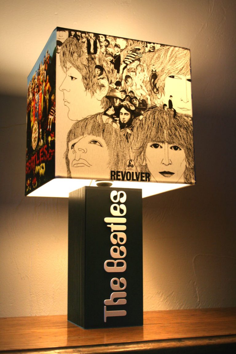Handmade ‘The Beatles’ Lamp + Album Cover Shade | The Records Ticking