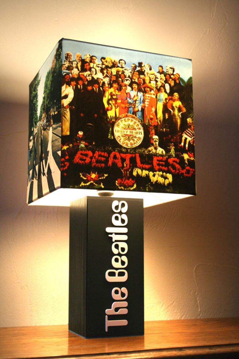 Handmade ‘The Beatles’ Lamp + Album Cover Shade | The Records Ticking
