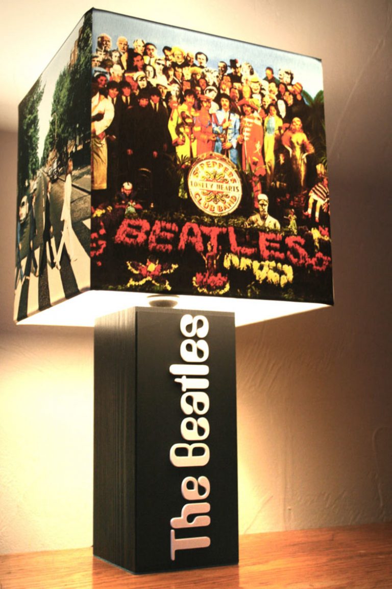 Handmade ‘The Beatles’ Lamp + Album Cover Shade | The Records Ticking