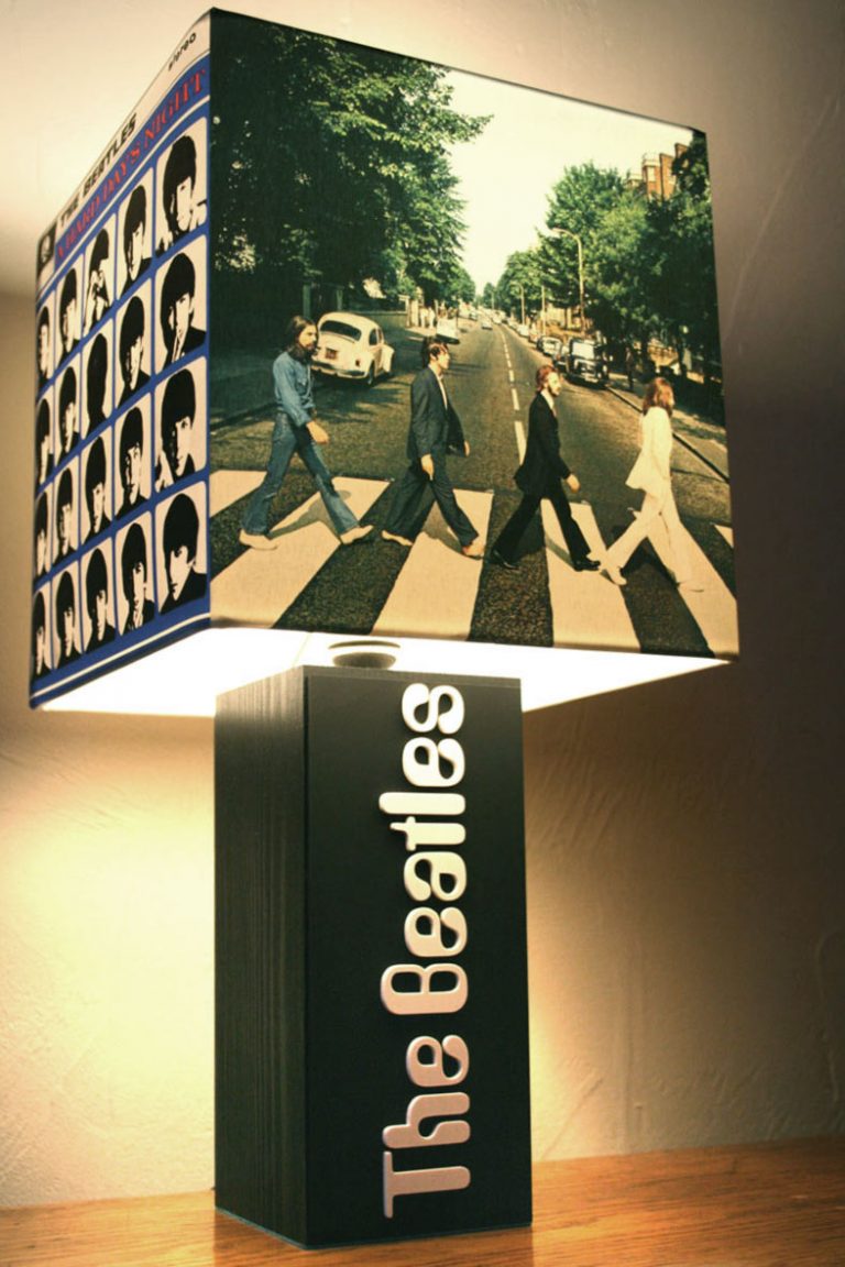 Handmade ‘The Beatles’ Lamp + Album Cover Shade | The Records Ticking
