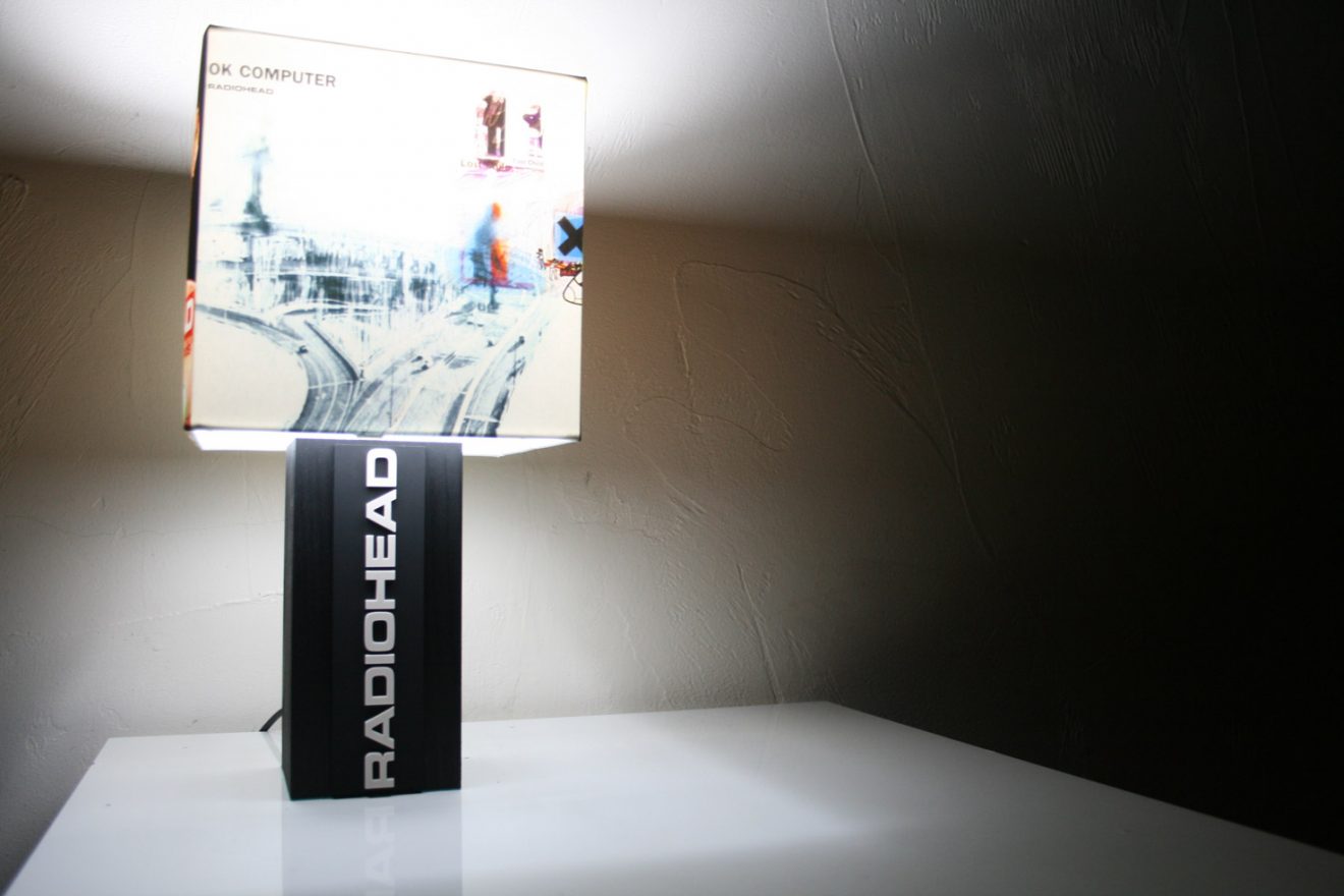Handmade ‘Radiohead’ Lamp + Album Cover Shade | The Records Ticking