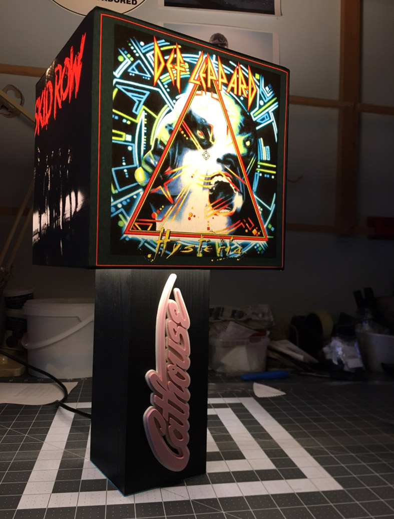 Handmade ‘Cathouse’ Lamp + Album Cover Shade | The Records Ticking