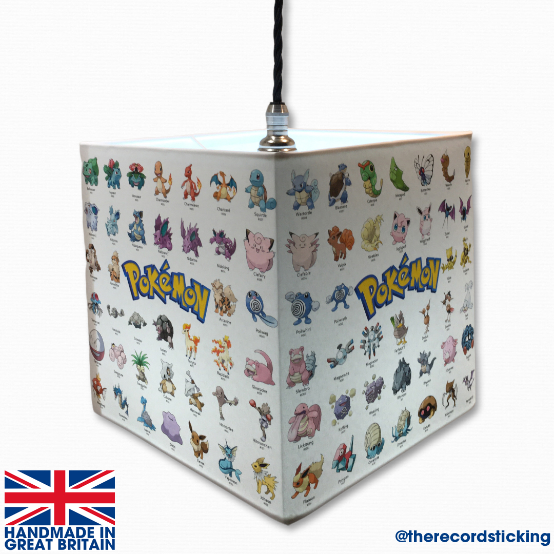 Handmade ‘Pokemon’ Ceiling or Table Lamp Shade | The Records Ticking