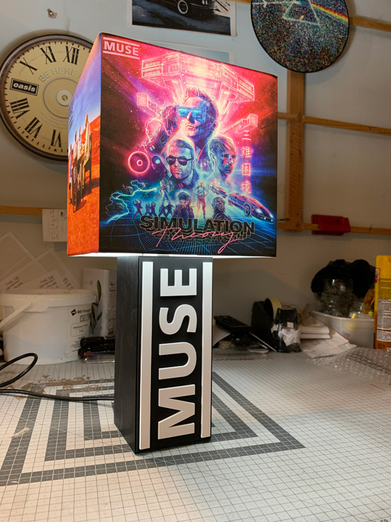 Handmade ‘Muse’ Lamp + Album Cover Shade | The Records Ticking