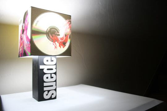 Handmade ‘Suede’ Lamp + Album Cover Shade | The Records Ticking